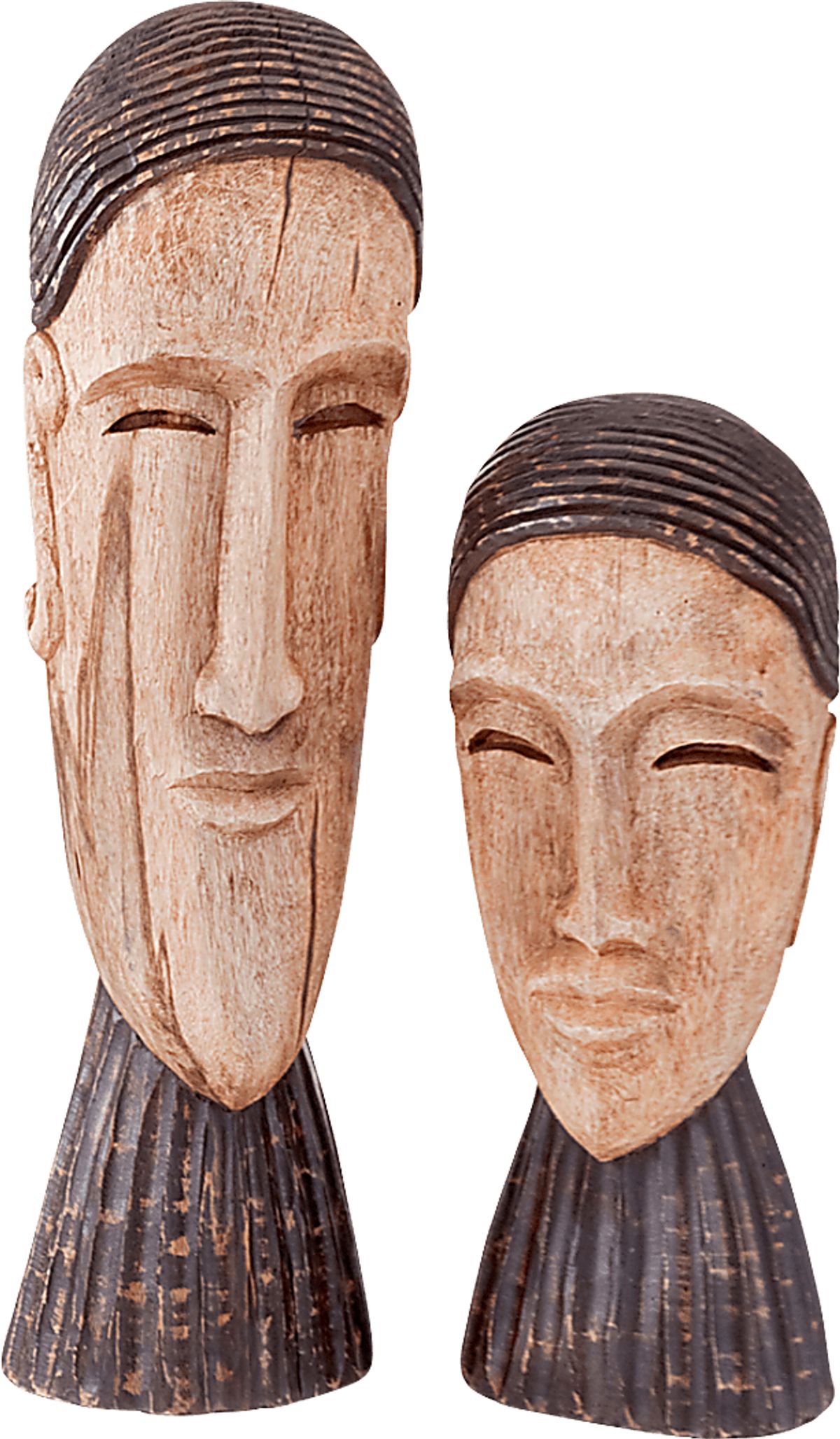 Regal Siblings Brown Dark Wood Set Of 2 Sculptures | Rooms to Go