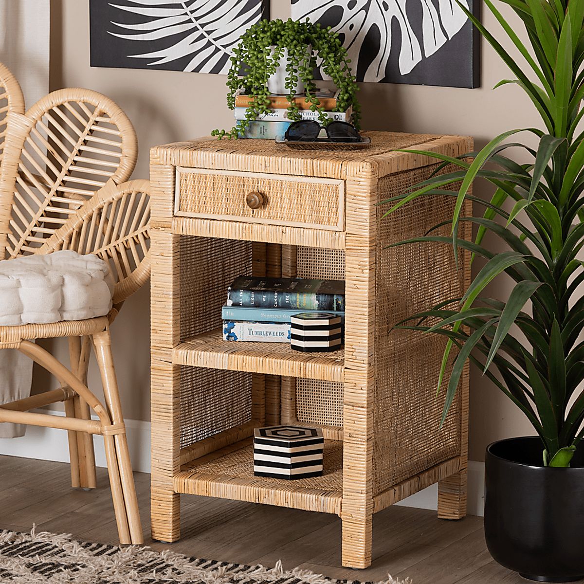 Reinert V Light Wood Fruitwood Brown Nightstand | Rooms to Go