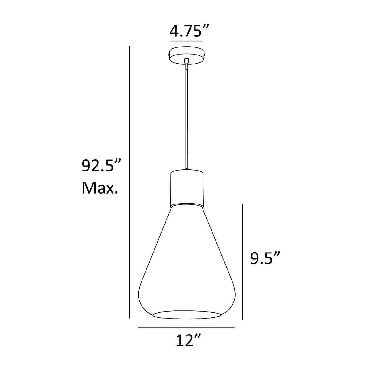 Renellie Club Black Pendant | Rooms to Go