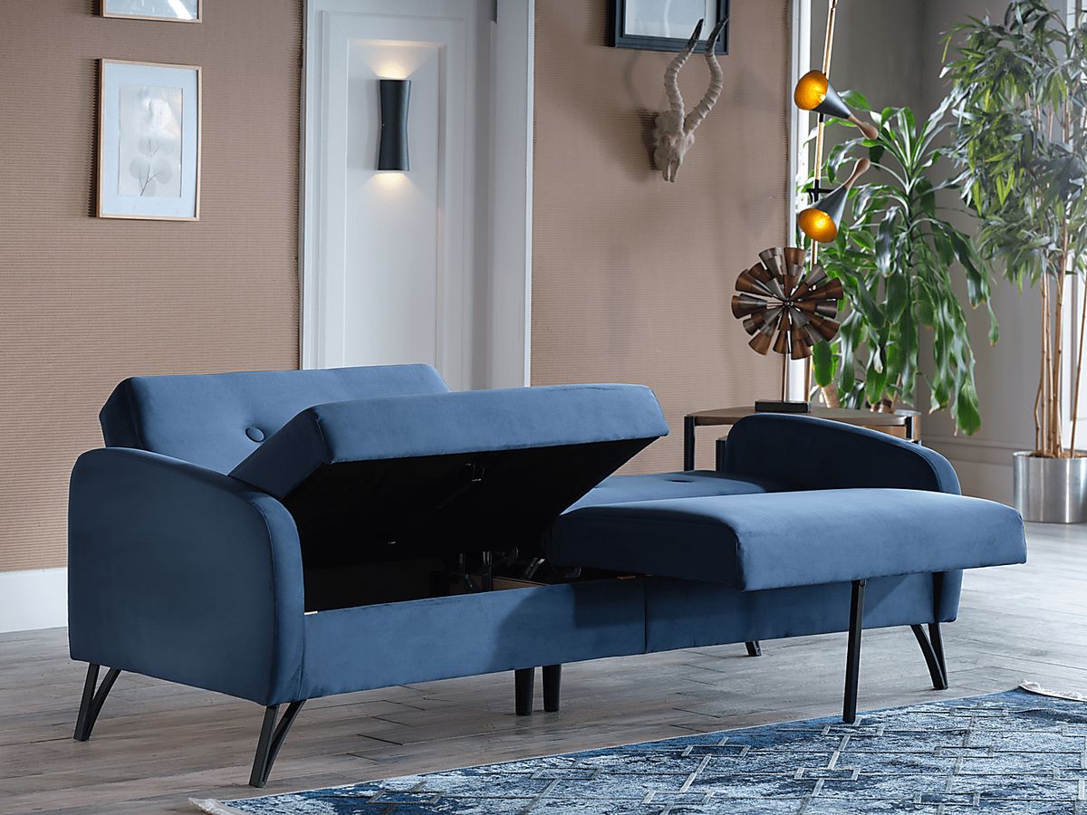 Retoria Blue Polyester Fabric Sleeper | Rooms to Go