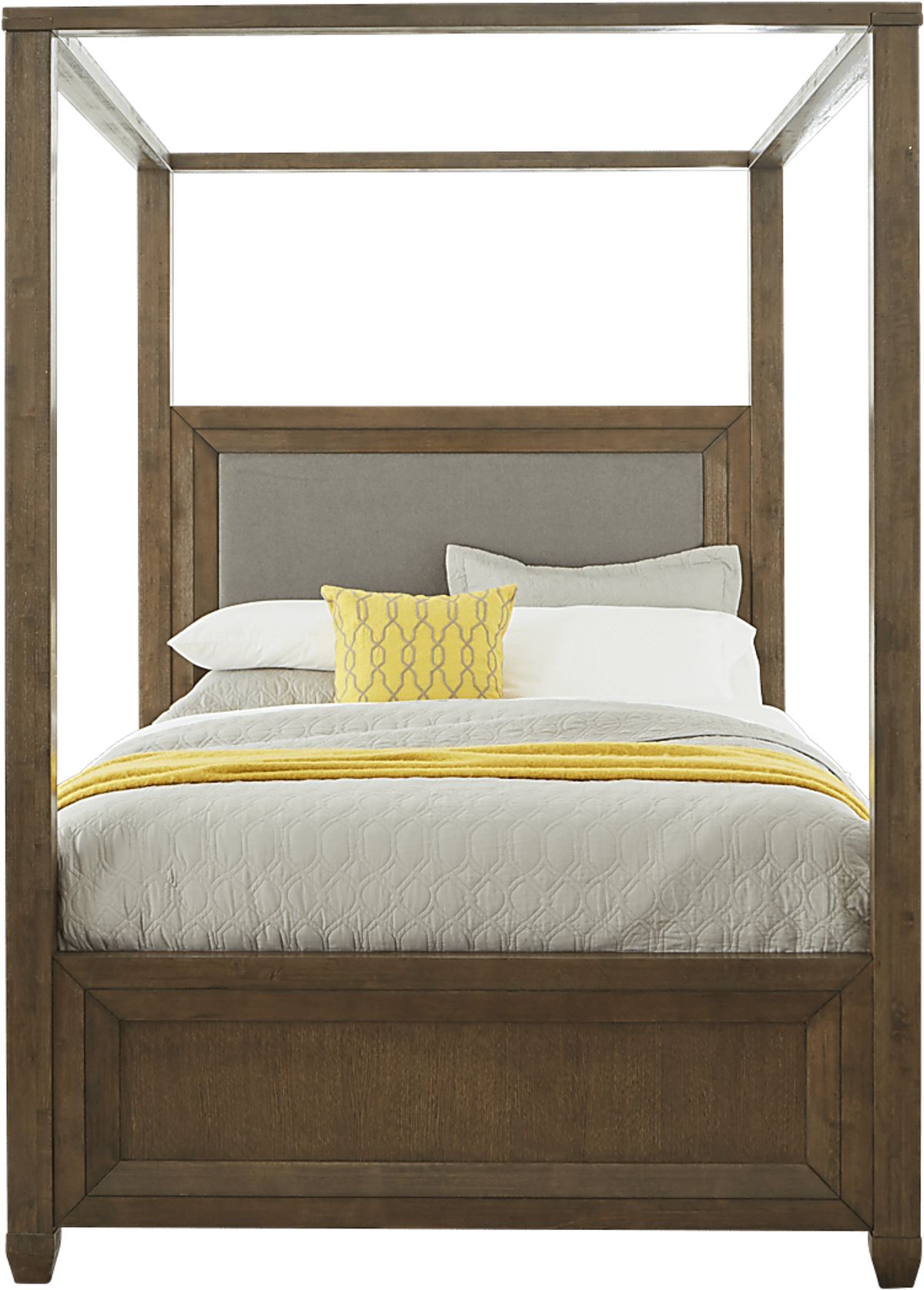 Reynoldstown Brown Dark Wood 4 Pc Queen Canopy Bed | Rooms to Go