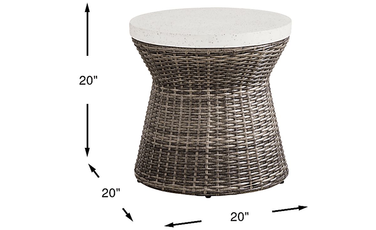 Ria Driftwood Light Wood Wicker Outdoor End Table | Rooms to Go