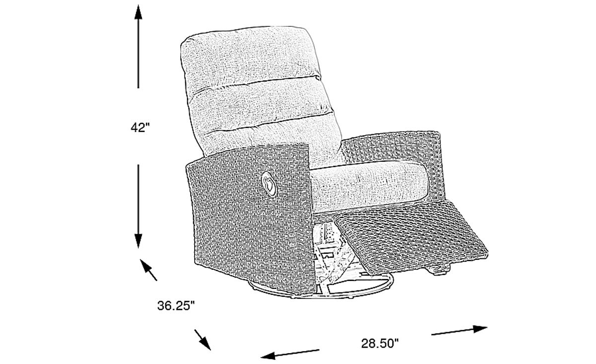 Ria Natural Light Wood Blue Wicker Outdoor Gliding,Reclining Chair ...