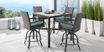 Rialto 5 Pc Brown Dark Wood Aqua Blue Aluminum Outdoor Dining Set ...