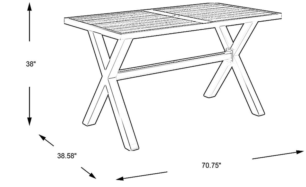 Rialto Brown 71 In. Rectangle Bar Height Outdoor Dining Table - Rooms To Go