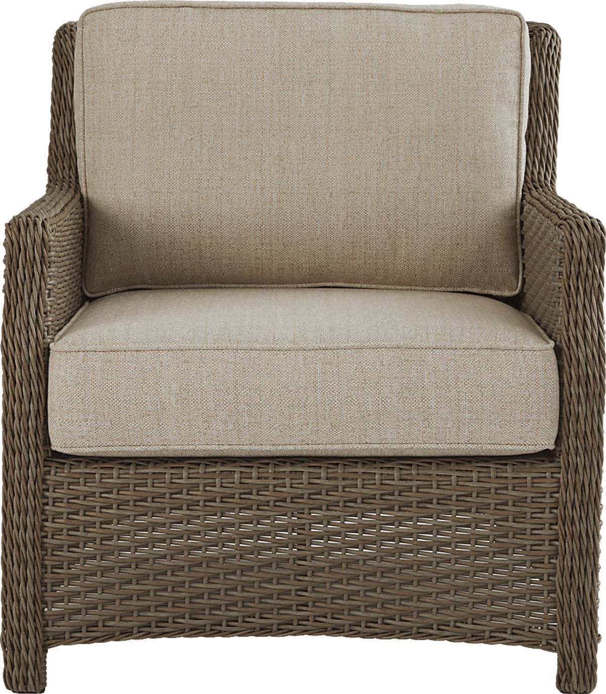 Ridgecrest 4 Pc Brown Dark Wood Pebble Beige Outdoor Seating Set With ...
