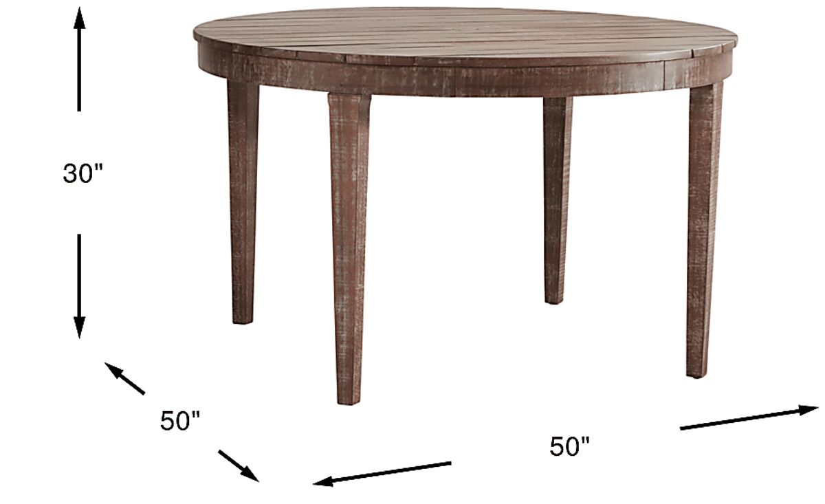 Ridgecrest Natural Light Wood Beige,White Outdoor 50 in. Round Dining ...