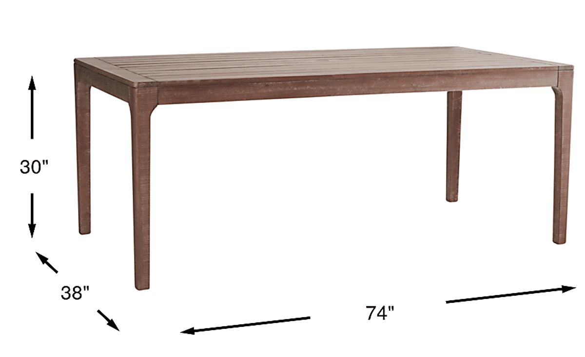 Ridgecrest Natural Light Wood Beige,White Outdoor 74 in. Rectangle ...