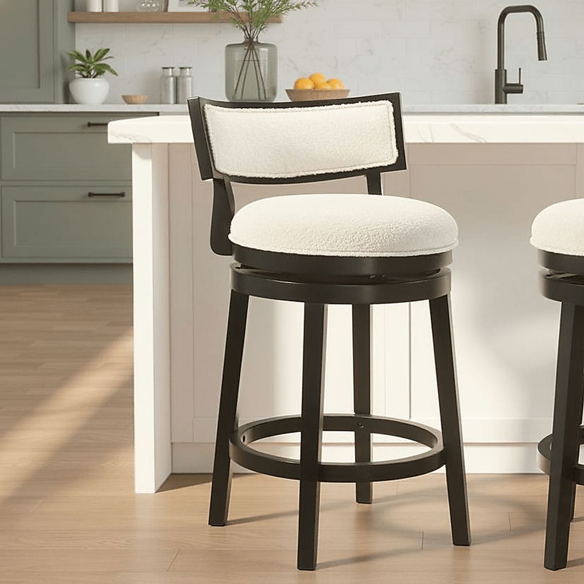 Ridgemark Black Fabric Counter Stool | Rooms to Go