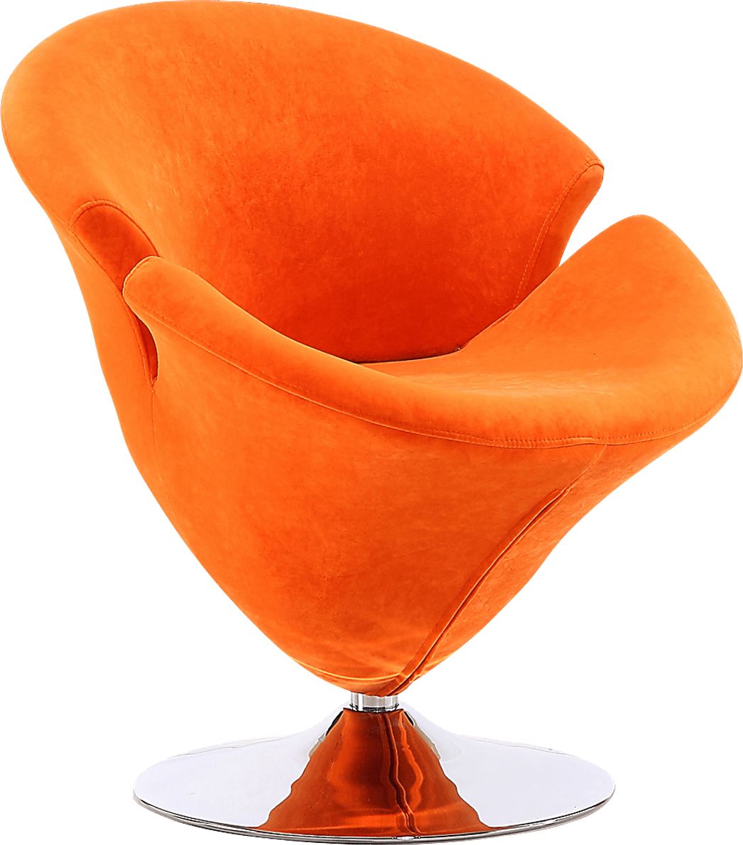 Rienders Orange Orange,Red Velvet Plush Accent Chair - Rooms To Go