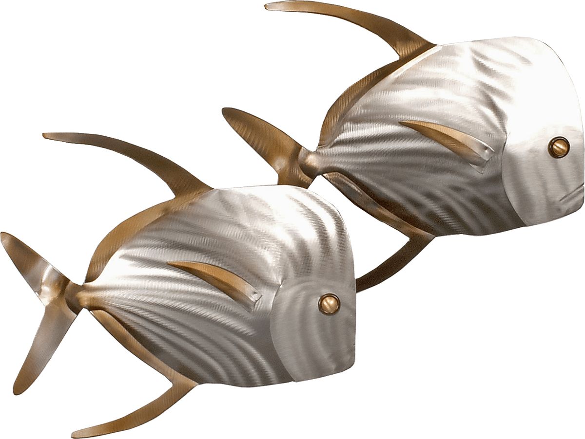 Right Lookdown Fish Silver Gray Outdoor Wall Art | Rooms to Go