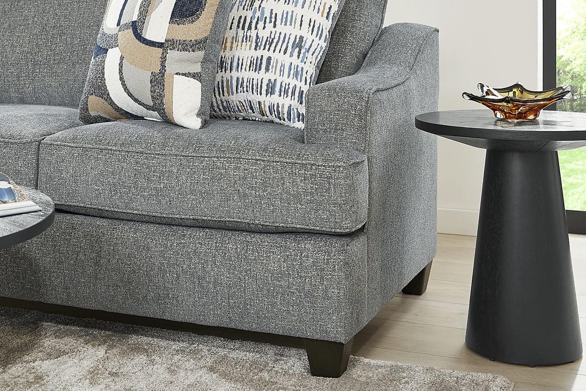 Riley 2 Pc Blue Chenille Fabric Living Room Set With Sofa, Loveseat ...