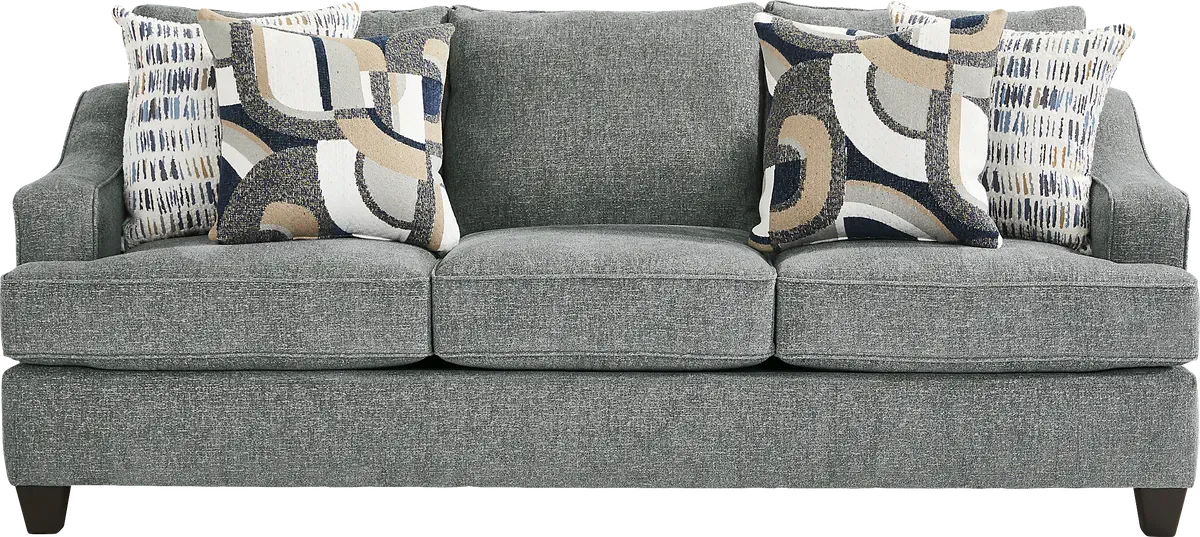 Riley 2 Pc Blue Chenille Fabric Living Room Set With Sofa, Loveseat ...