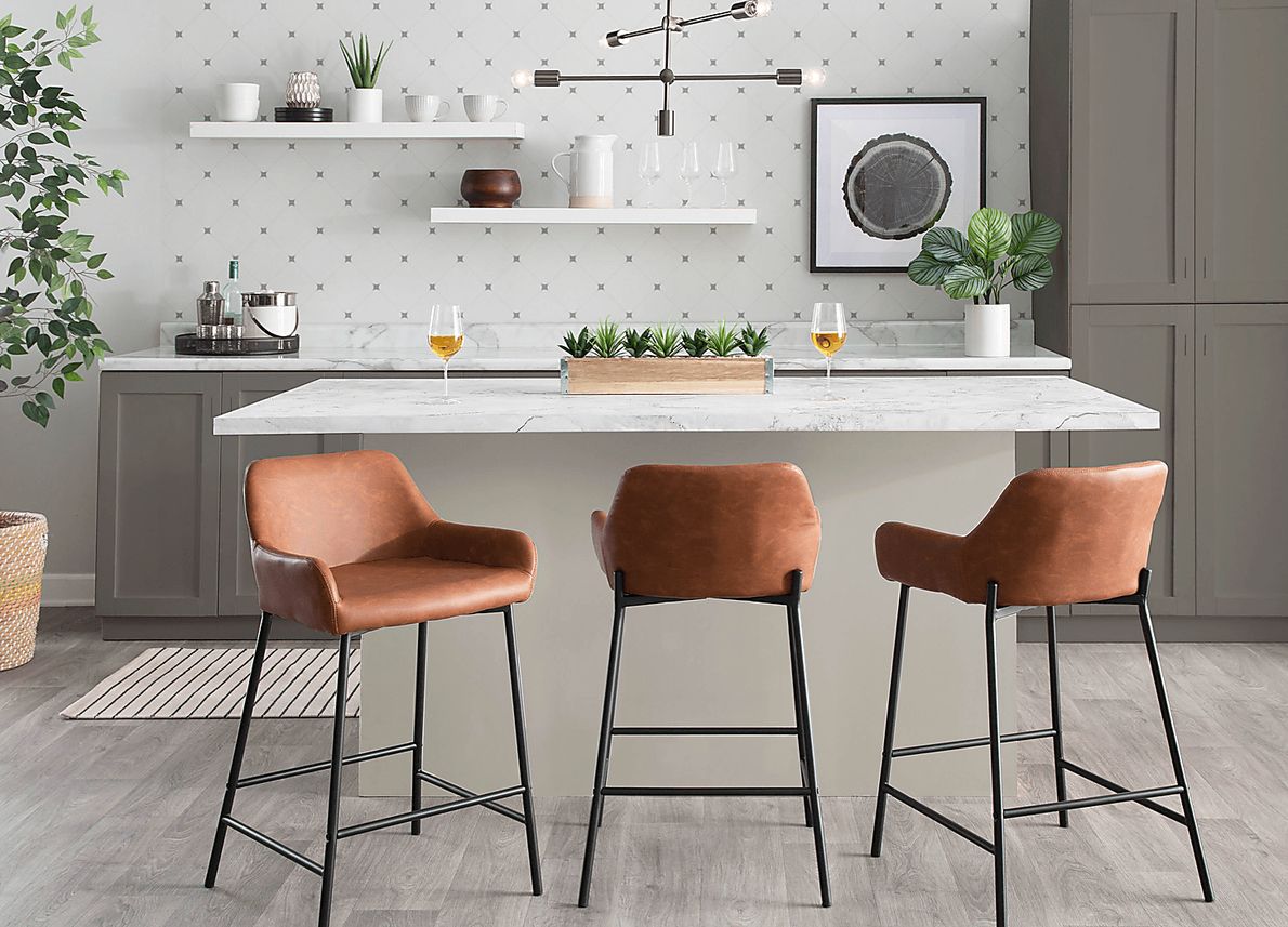 Rimcrest II Camel Counter Height Stool Set of 2 - Rooms To Go