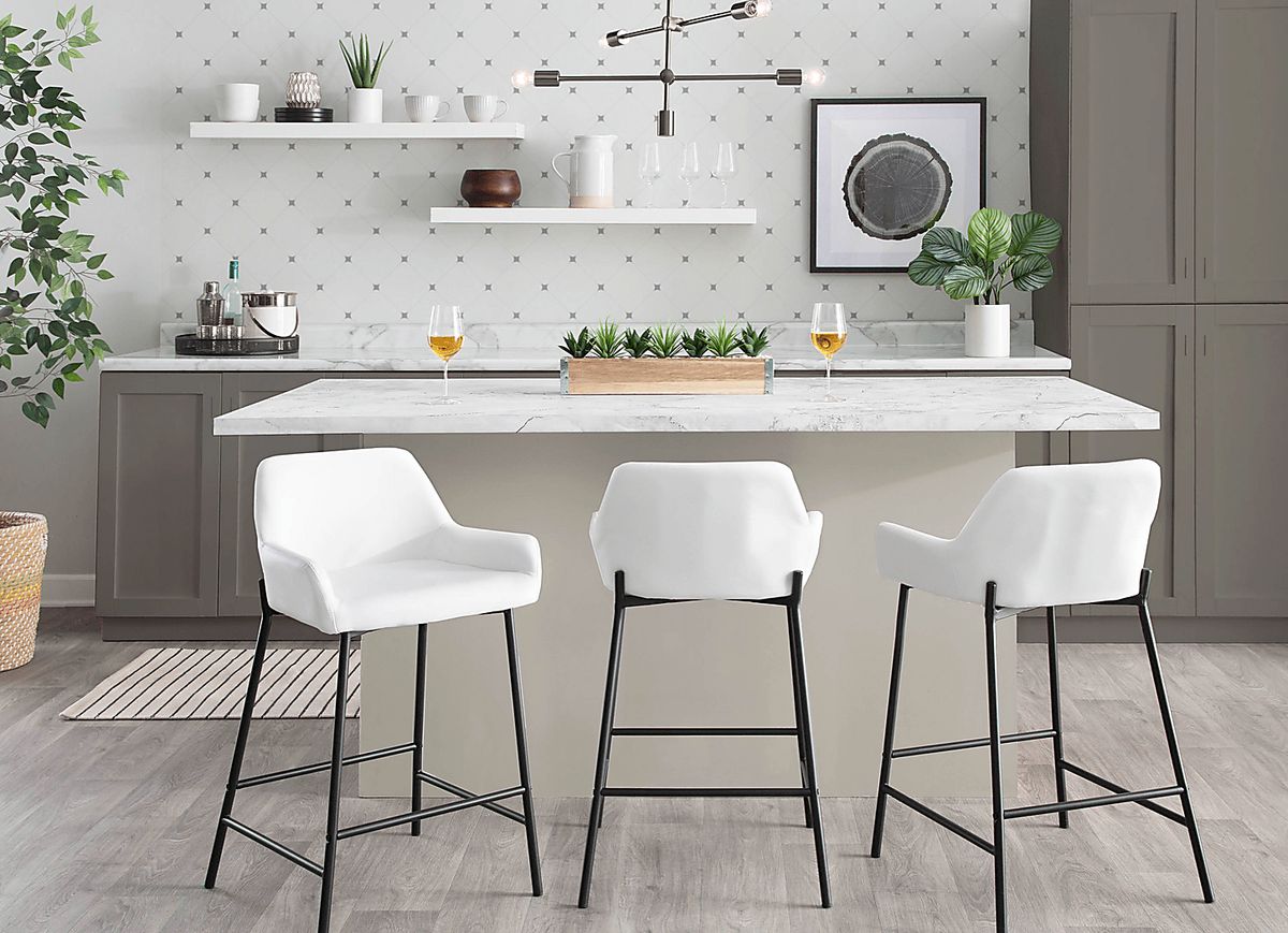 Rimcrest II Black Black,Colors White Counter Height Stool, Set Of 2 ...
