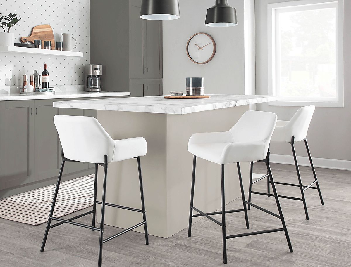 Rimcrest II Black Black,Colors White Counter Height Stool, Set Of 2 ...