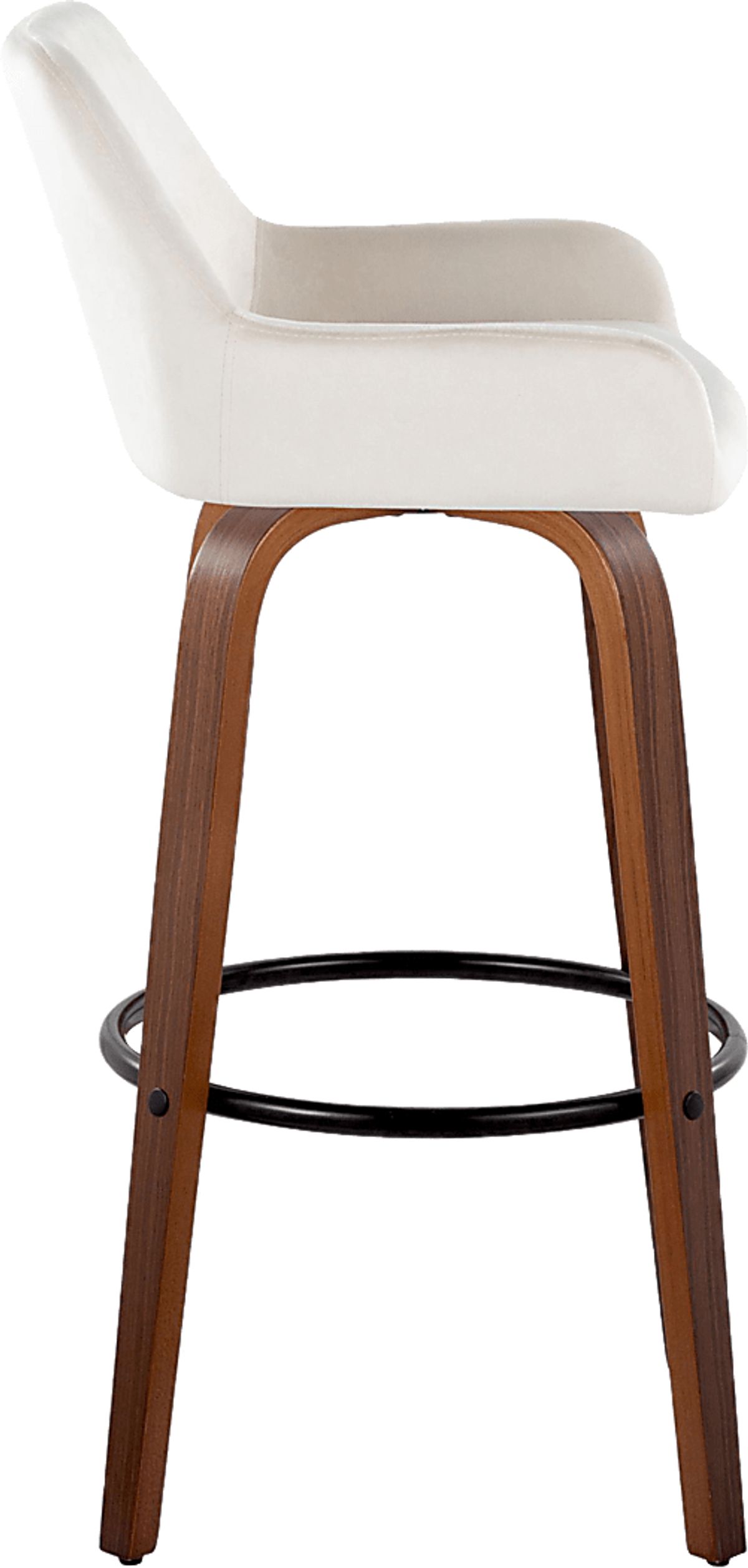 Rimcrest IV Walnut Dark Wood White Swivel Barstool | Rooms to Go