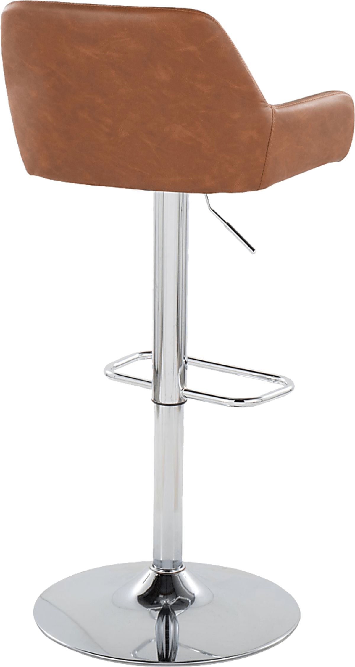 Rimcrest IX Chrome Metal Camel Brown Adjustable,Swivel Barstool | Rooms ...