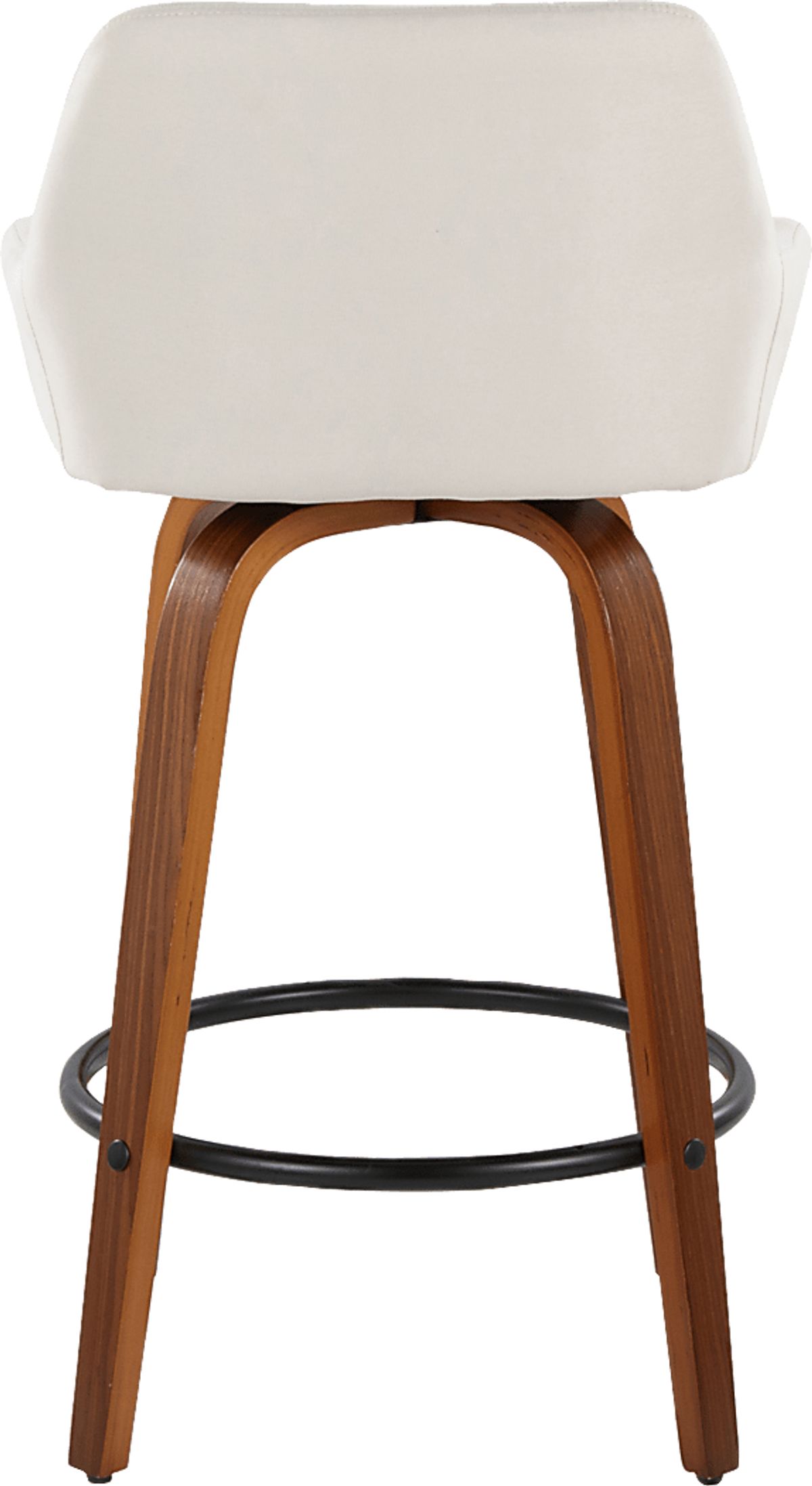 Rimcrest VI Walnut Dark Wood Cream Beige Polyester Fabric Swivel ...