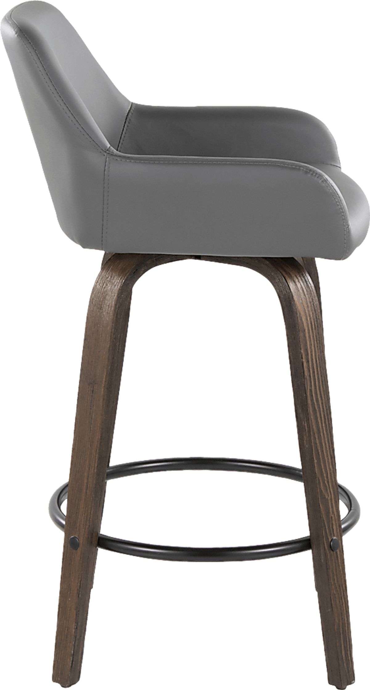 Rimcrest VII Walnut Dark Wood Gray Swivel Barstool | Rooms to Go