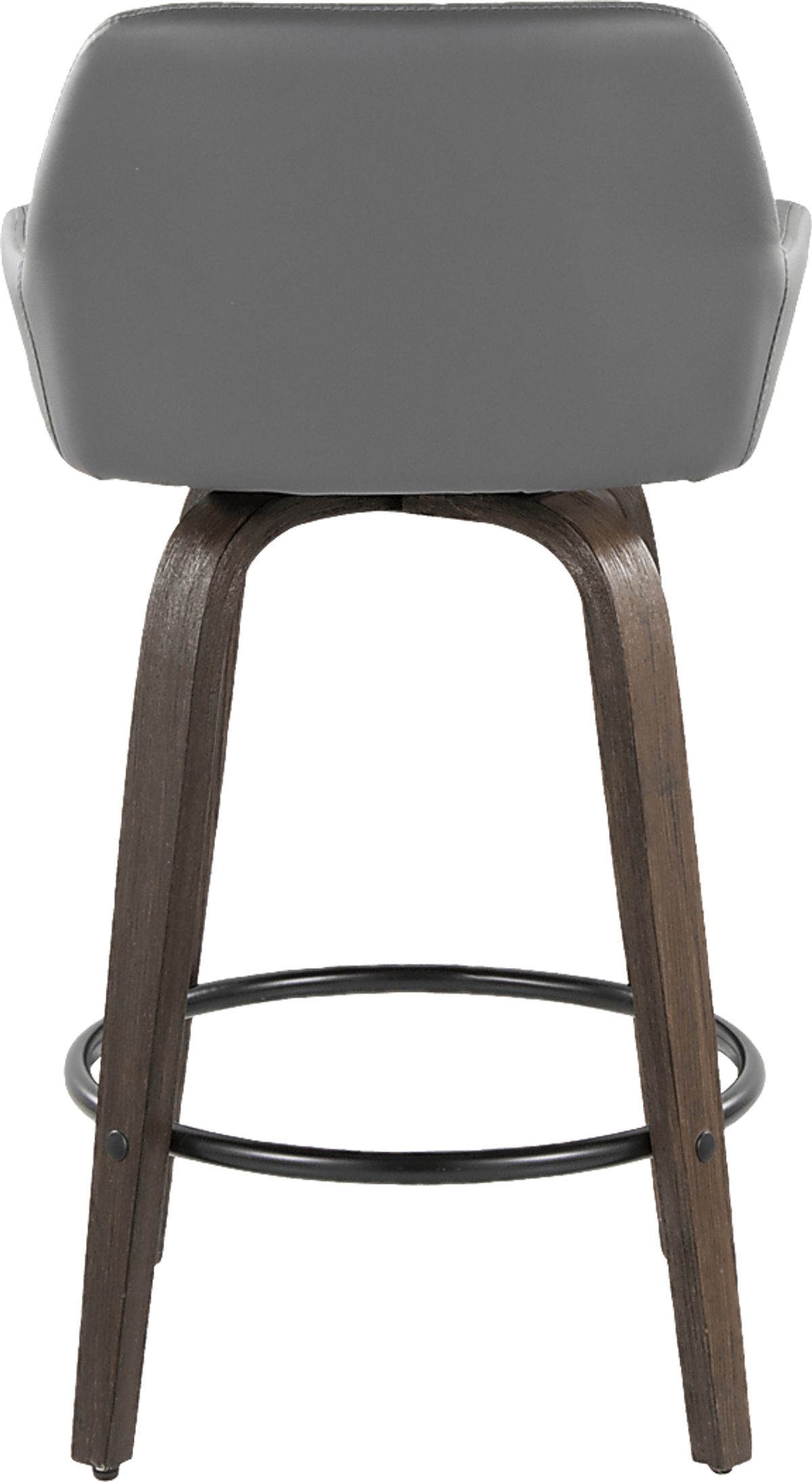 Rimcrest VII Walnut Dark Wood Gray Swivel Barstool | Rooms to Go