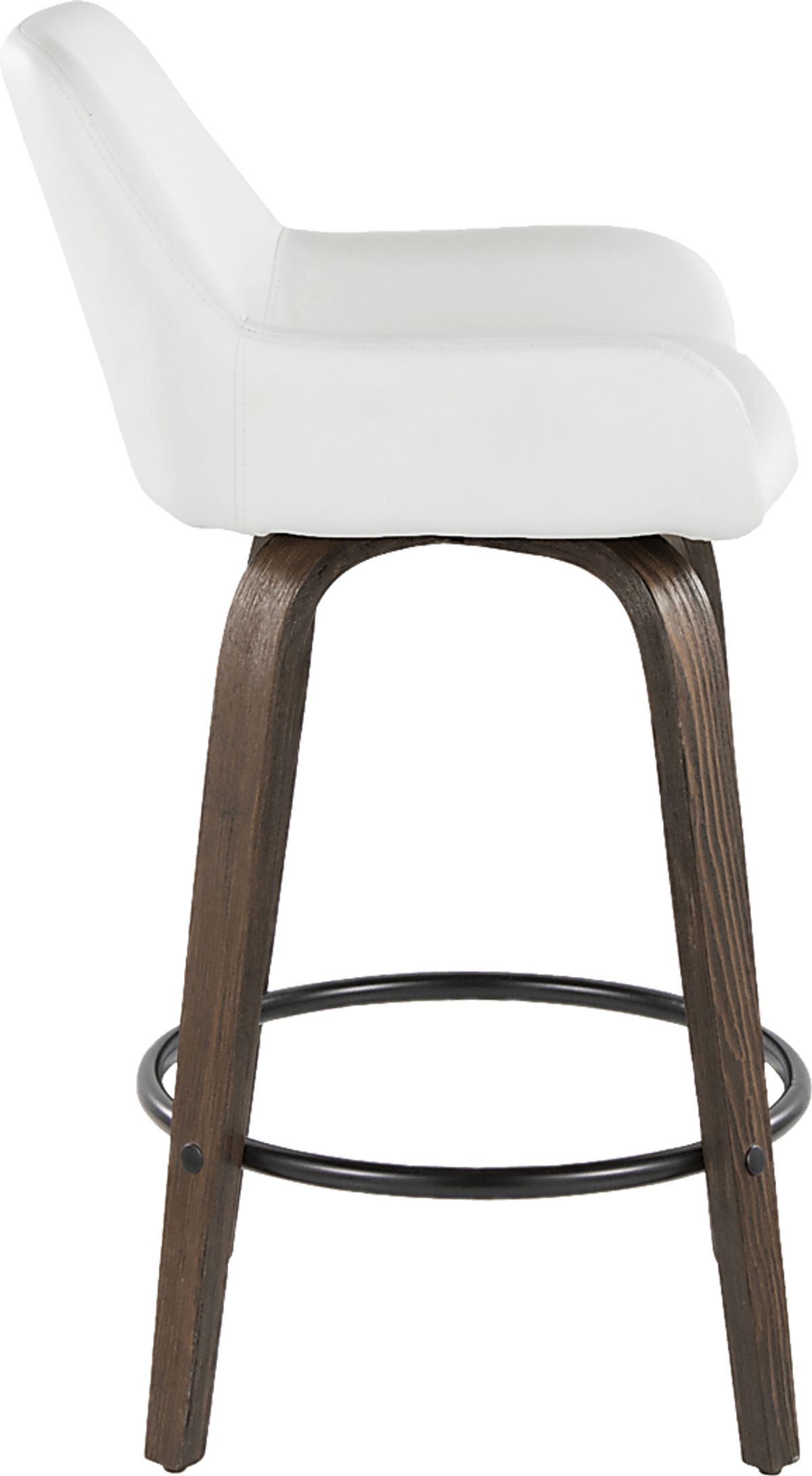 Rimcrest VII Walnut Dark Wood White Swivel Barstool | Rooms to Go