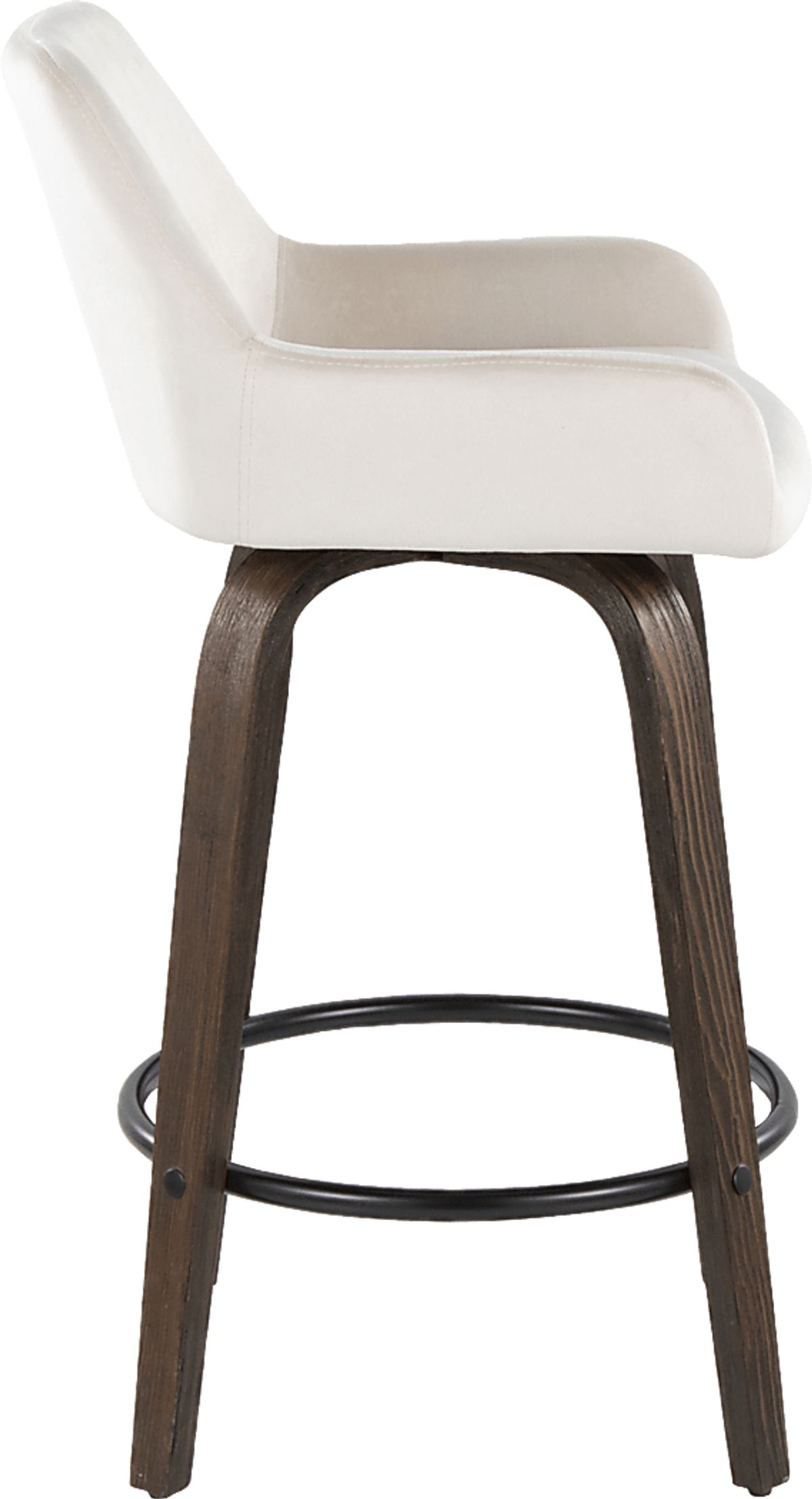 Rimcrest VII Walnut Dark Wood White Swivel Barstool | Rooms to Go