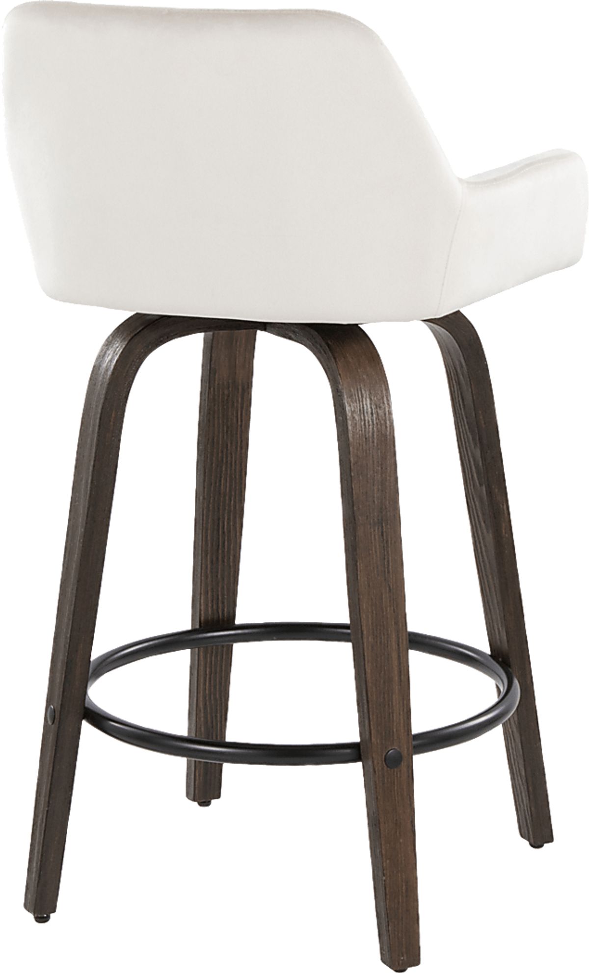 Rimcrest VII Walnut Dark Wood White Swivel Barstool | Rooms to Go