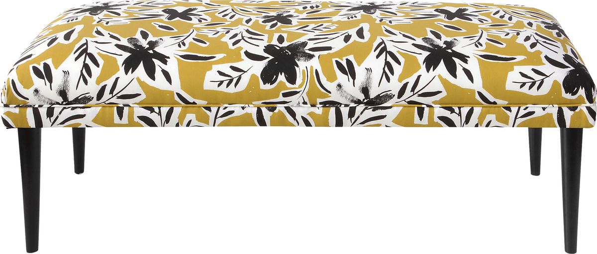 Riona Yellow Accent Bench | Rooms to Go