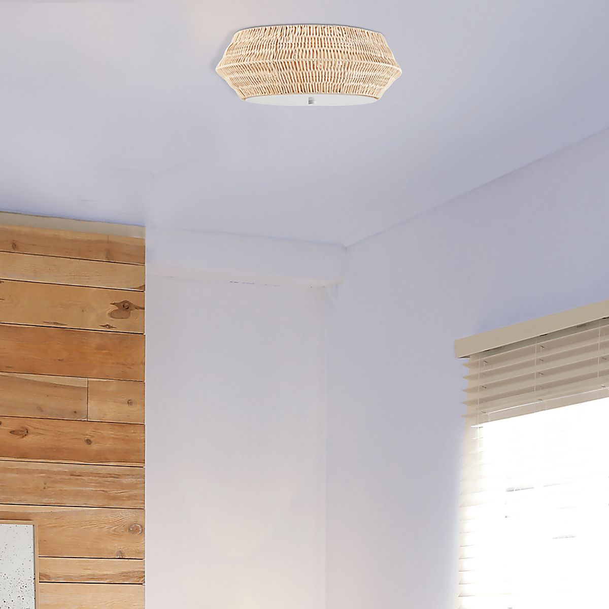 Ripple Shade Natural Beige,White Pendant | Rooms to Go
