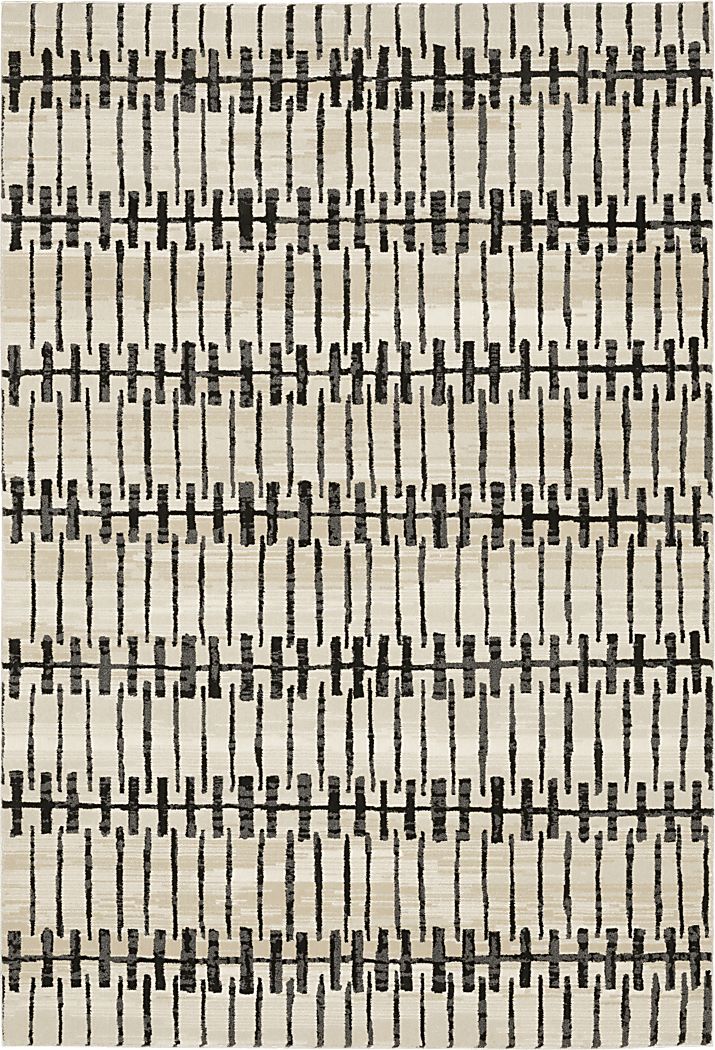 Ritho Black,Ivory Beige,Black Rugs | Rooms to Go