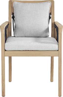 Riva 7 Pc Blonde Light Wood Dove Gray Teak Outdoor Dining Set With ...