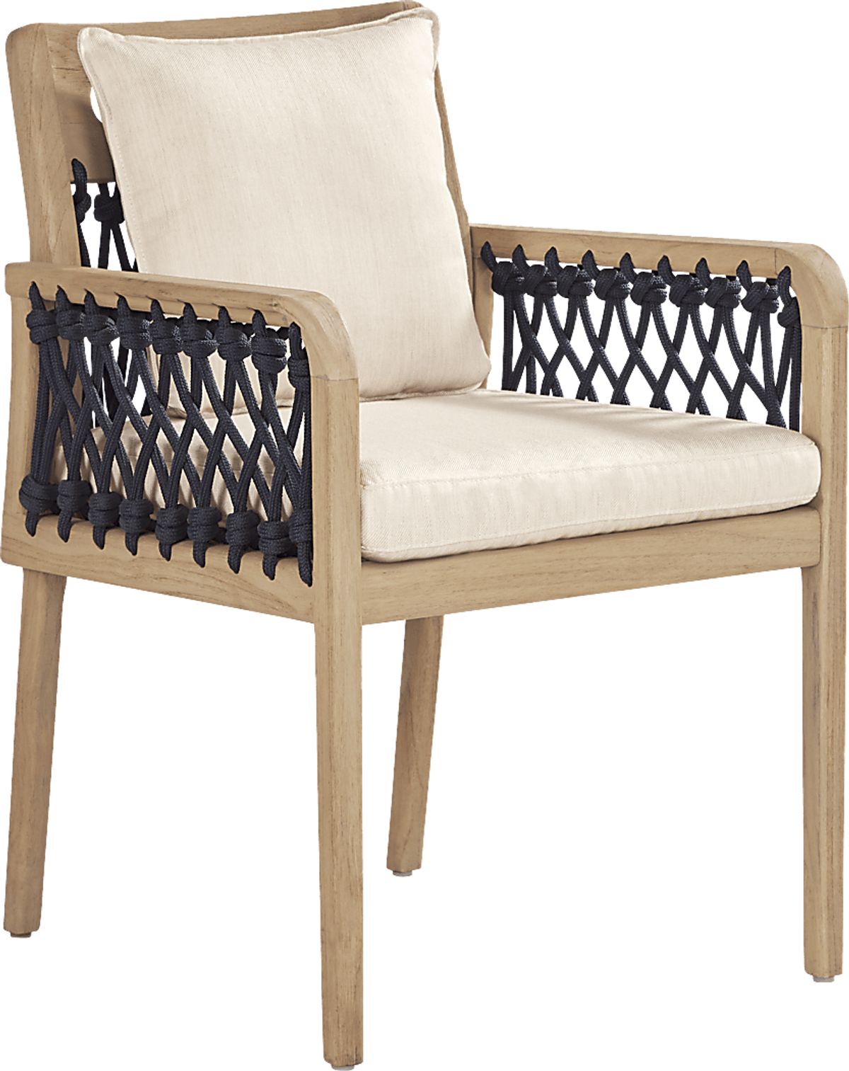 Riva 5 Pc Blonde Light Wood Flax Beige Teak Outdoor Dining Set With ...