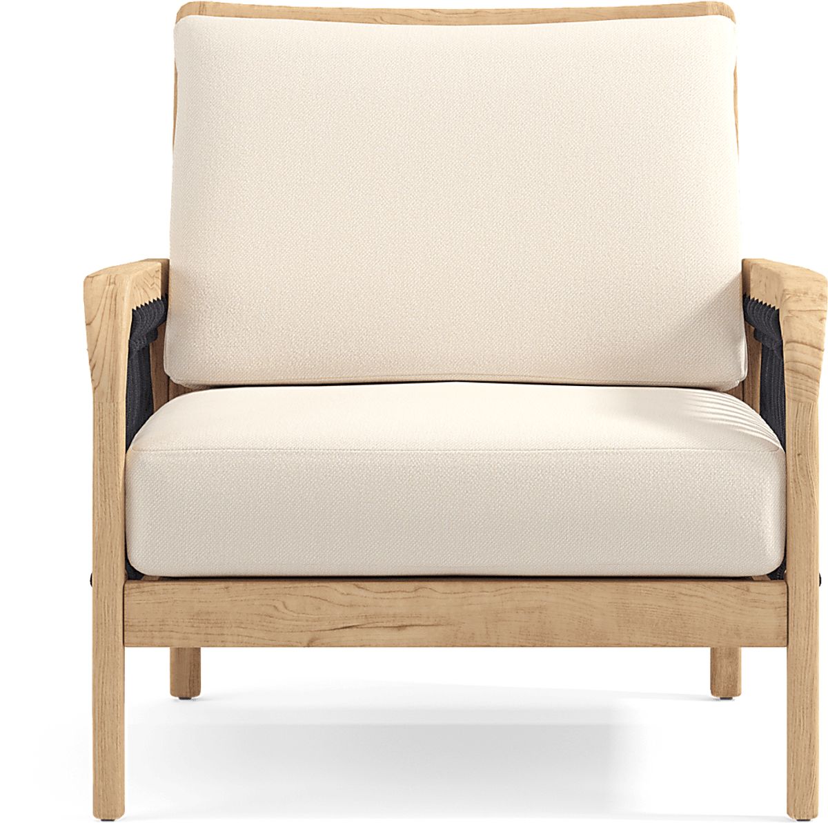 Riva Blonde Light Wood Flax Beige Teak Outdoor Club Chair | Rooms to Go