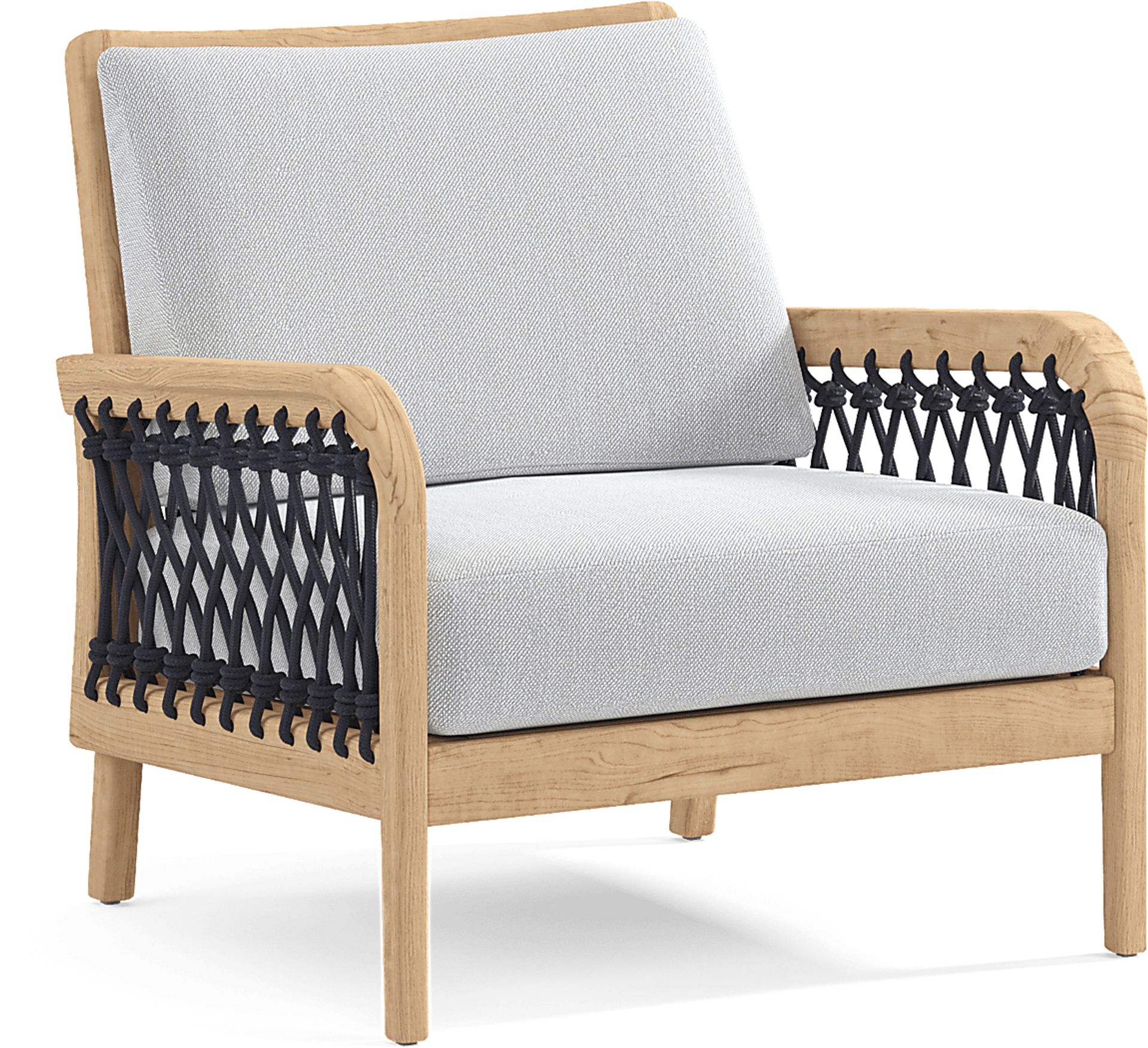 Riva Blonde Light Wood Slate Gray Teak Outdoor Club Chair | Rooms to Go