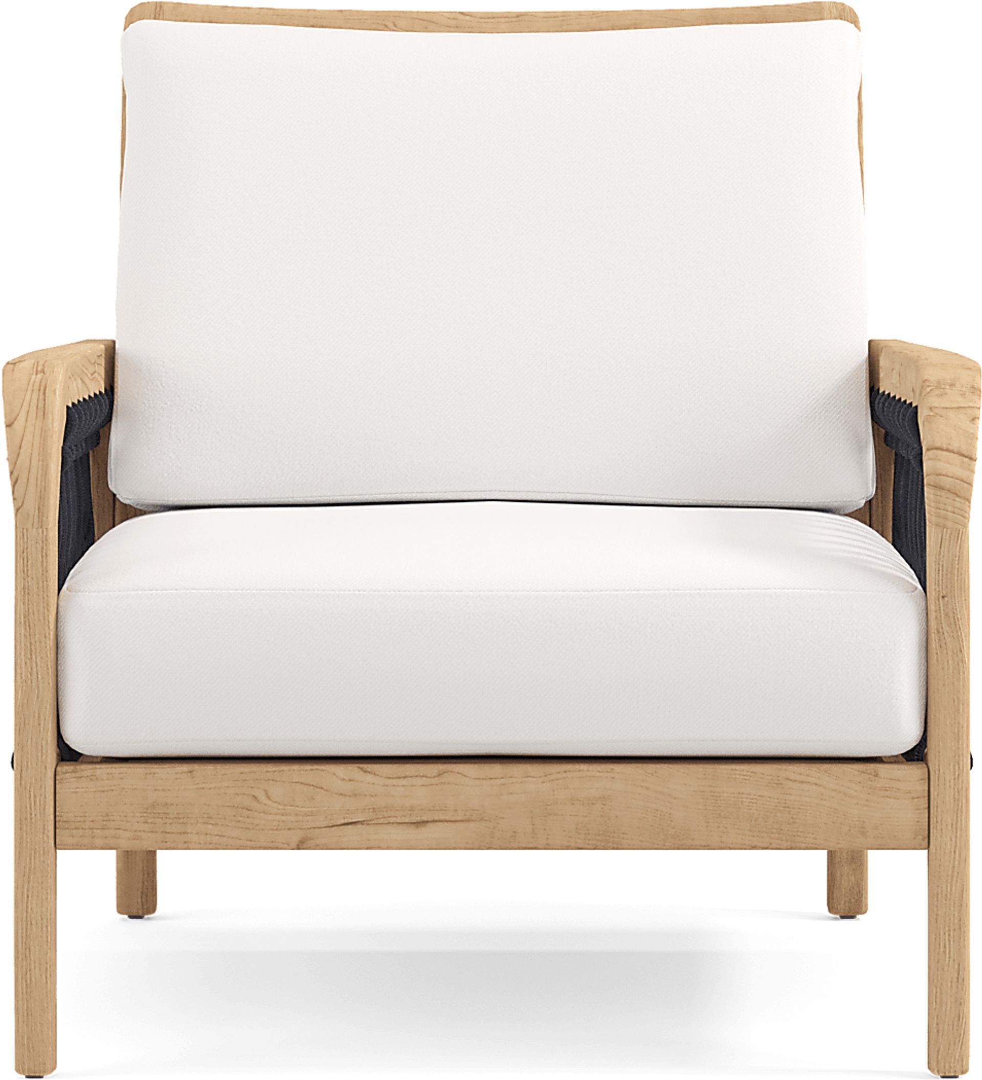 Riva Blonde Light Wood White Teak Outdoor Club Chair | Rooms to Go