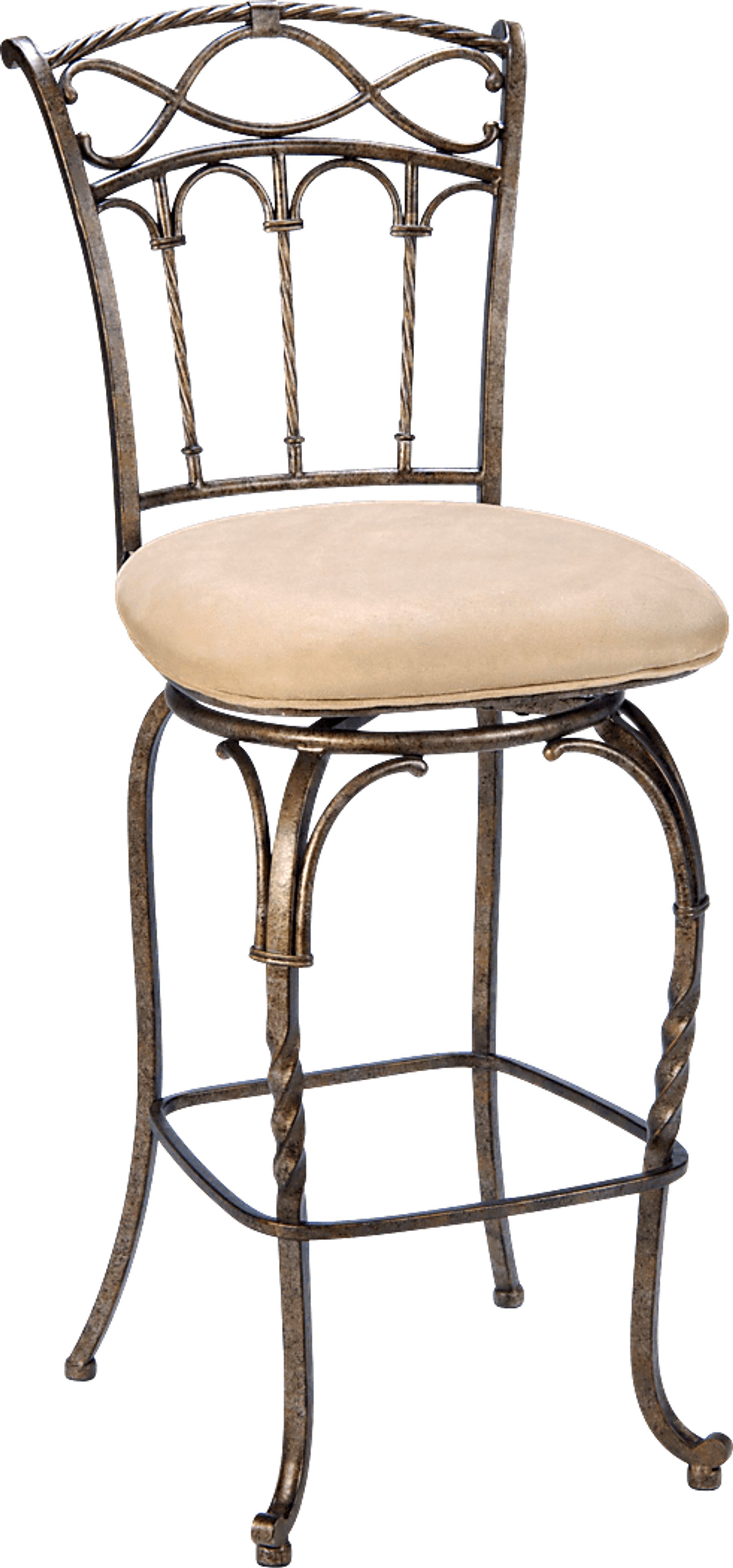 River Gate Bronze Metal Beige Barstool | Rooms to Go