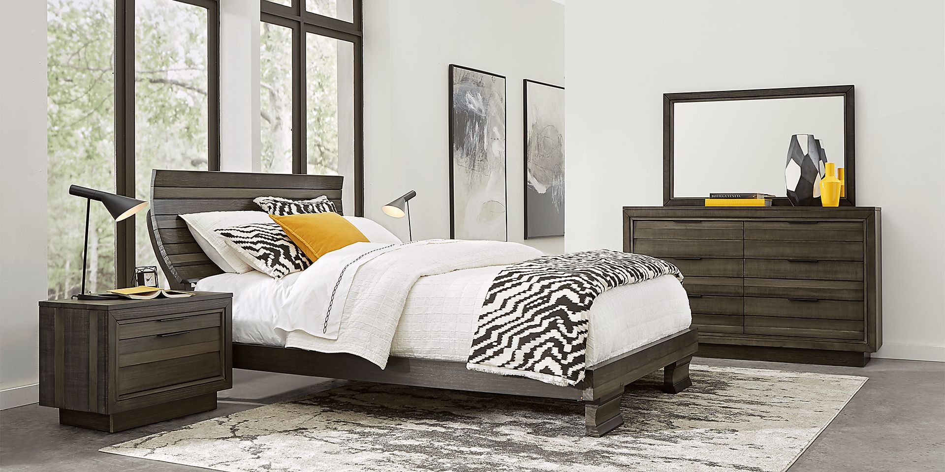 River Street Graphite Black 3 Pc King Scoop Bed | Rooms to Go