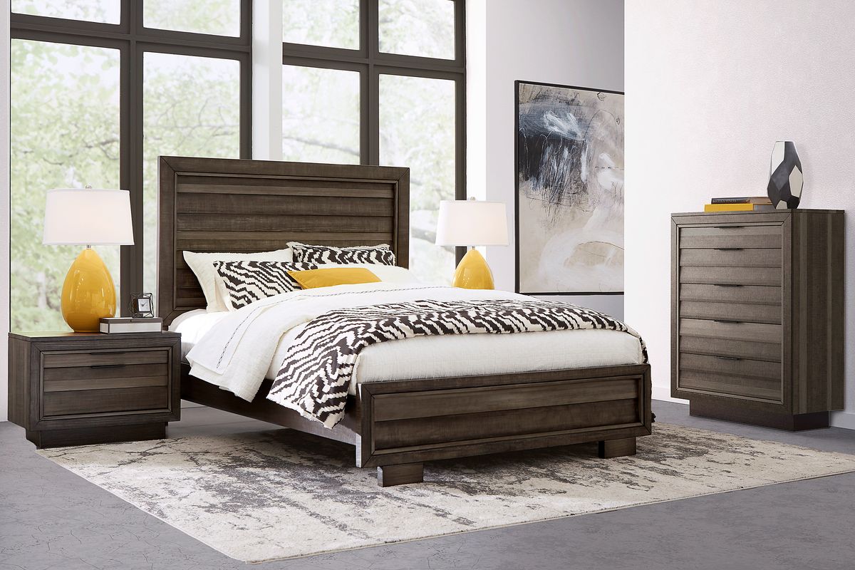 River Street 5 Pc Graphite Black Queen Bedroom Set With 3 Pc Queen ...