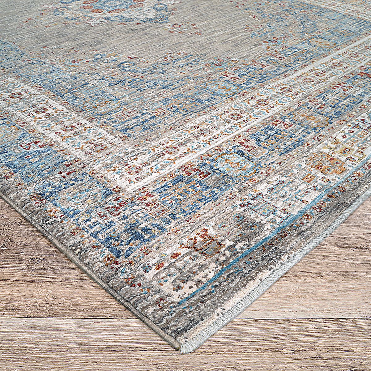 Riverdeen Blue,Light Brown Blue,Brown Rug | Rooms to Go