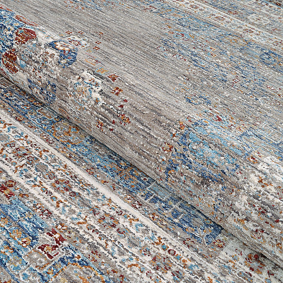 Riverdeen Blue,Light Brown Blue,Brown Rug | Rooms to Go