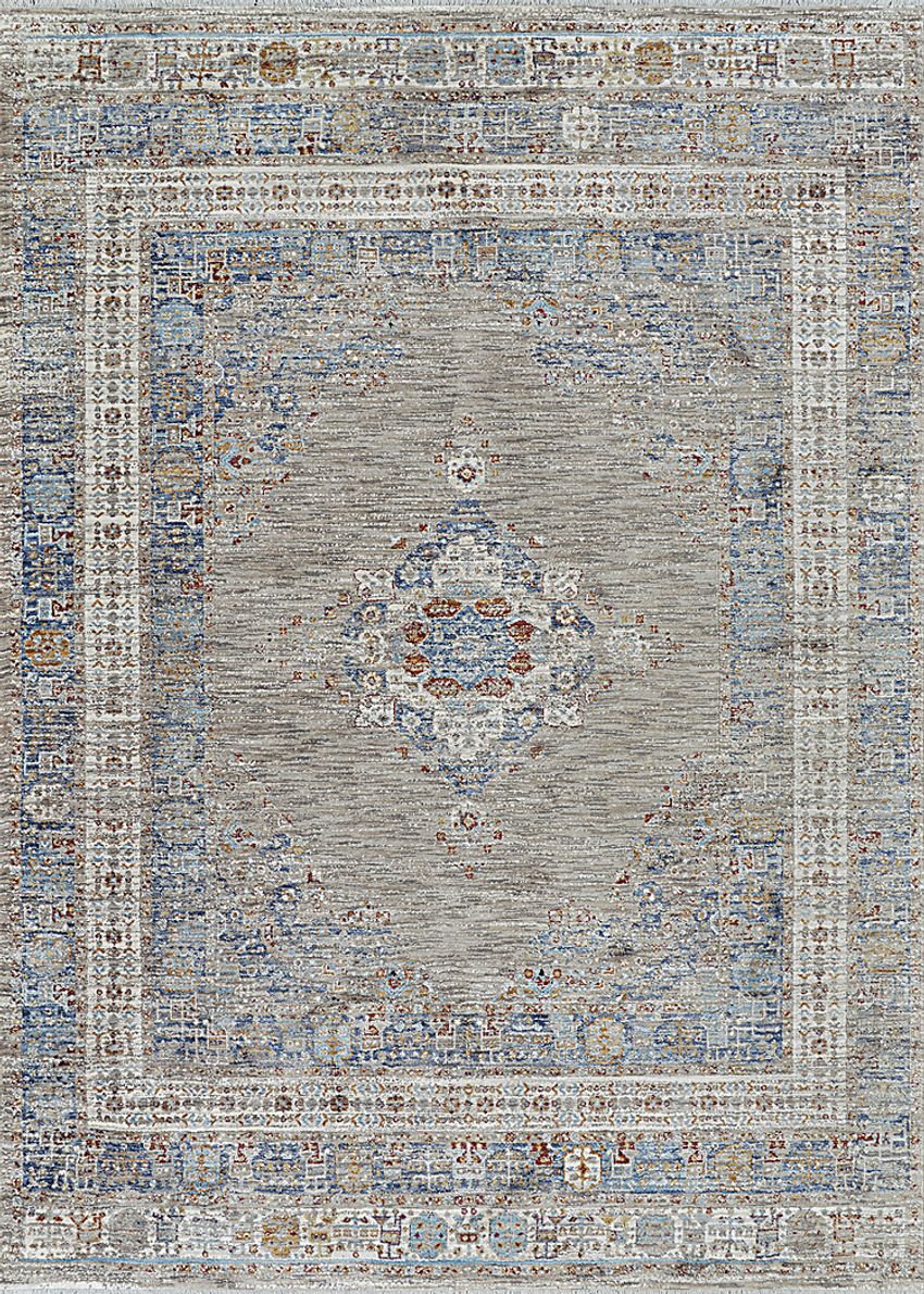 Riverdeen Blue,Light Brown Blue,Brown Rug - Rooms To Go
