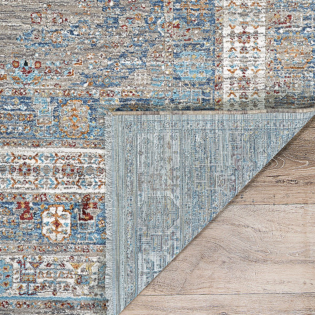 Riverdeen Blue,Light Brown Blue,Brown Rug | Rooms to Go