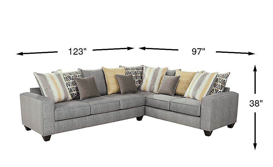 Robson Street Dark Gray 2 Pc Sleeper Sectional - Rooms To Go