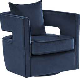 Rockaway Point Navy Blue Velvet Plush Swivel Accent Chair | Rooms to Go