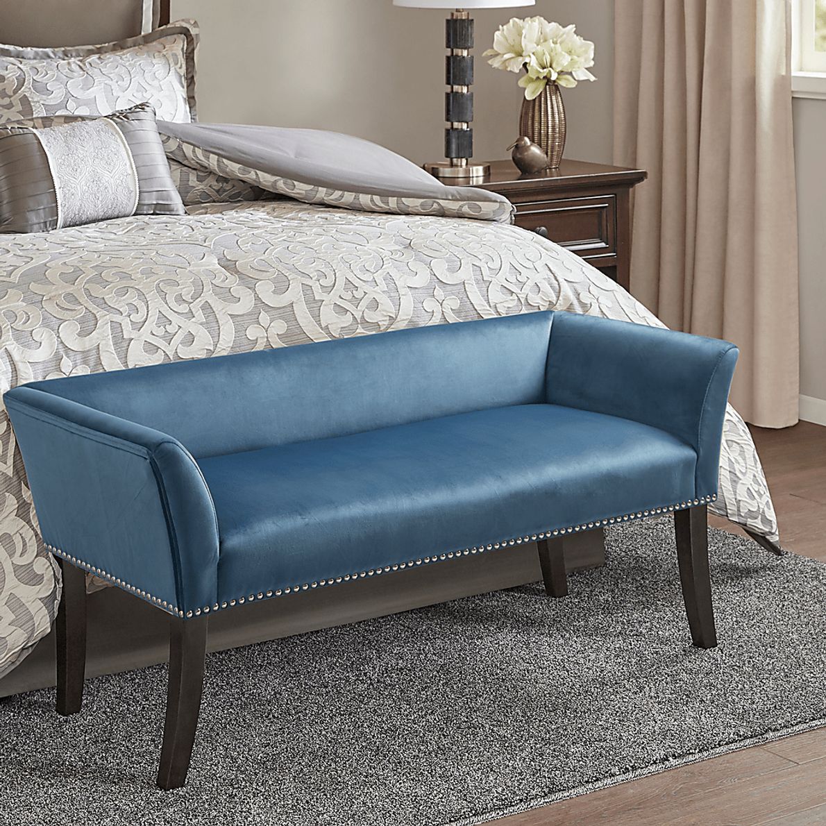Rockglen Blue Accent Bench - Rooms To Go