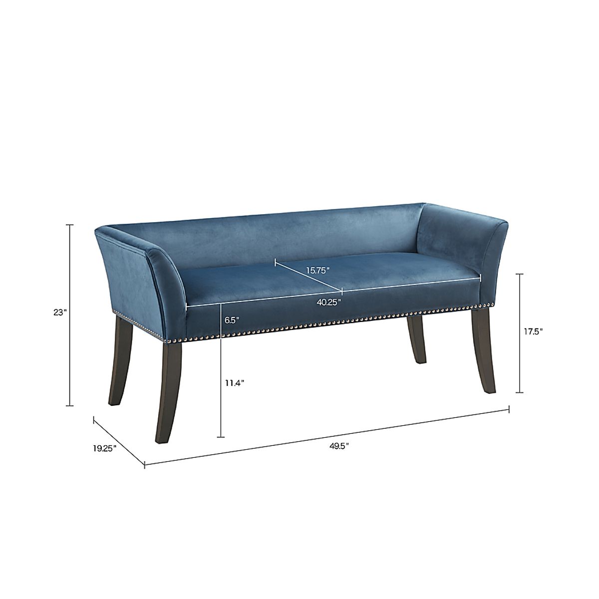 Rockglen Blue Accent Bench | Rooms to Go