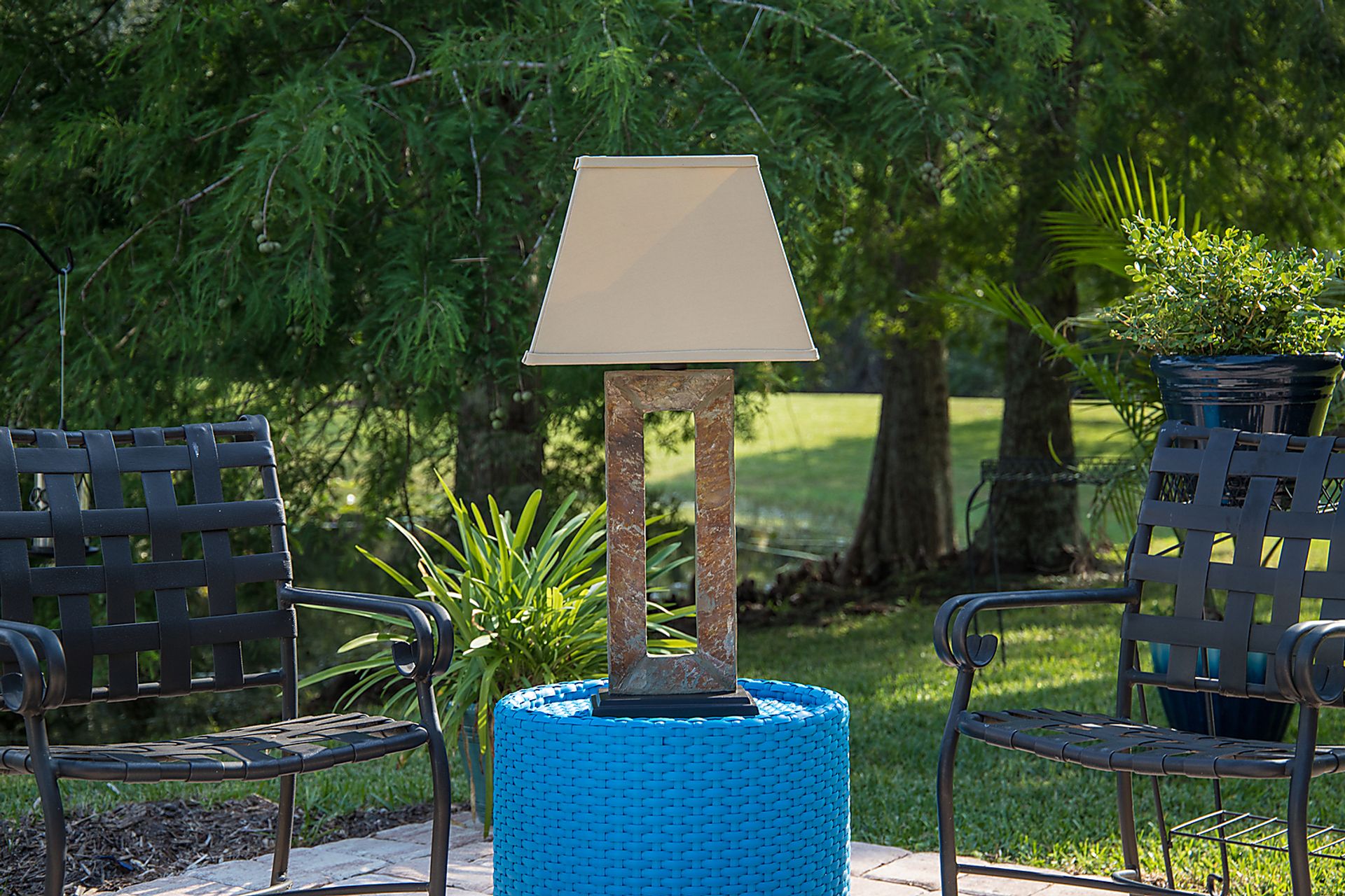 Rodanthe Natural Beige,White Outdoor Table Lamp | Rooms to Go