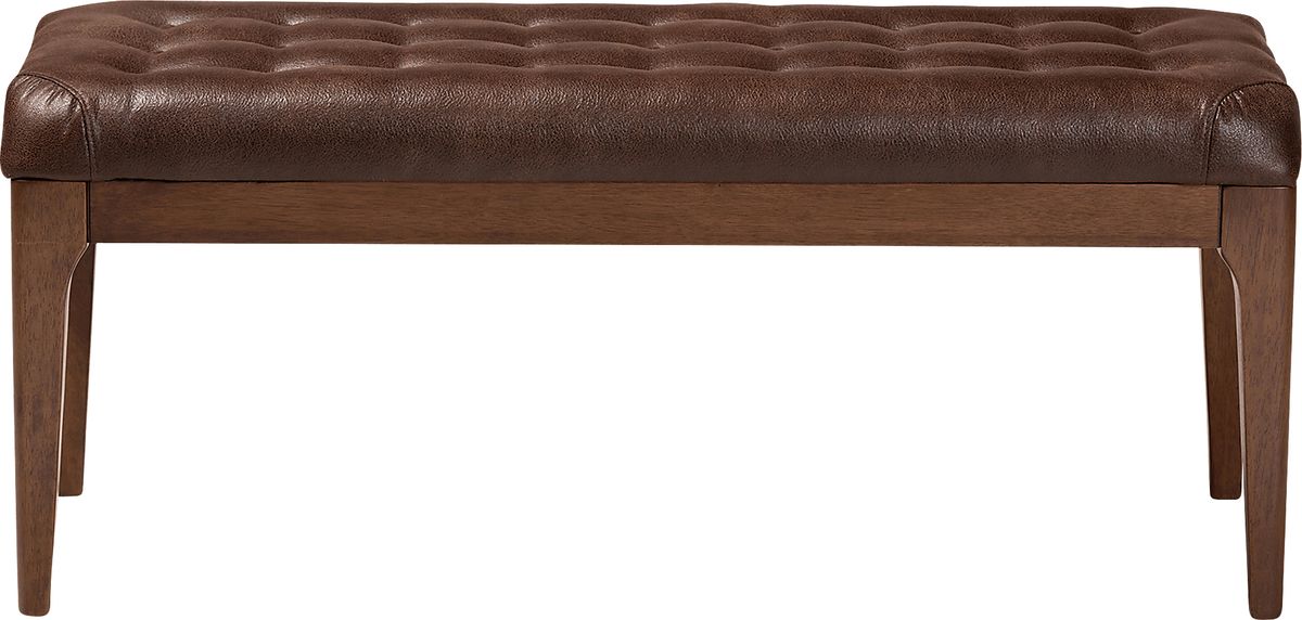 Rofini Brown Dark Wood Polyester Fabric Bench | Rooms to Go