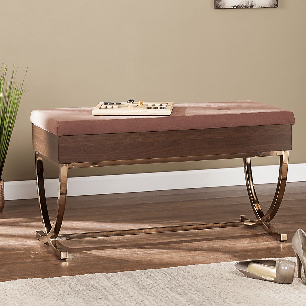 Rolston Chocolate Brown Bench | Rooms to Go